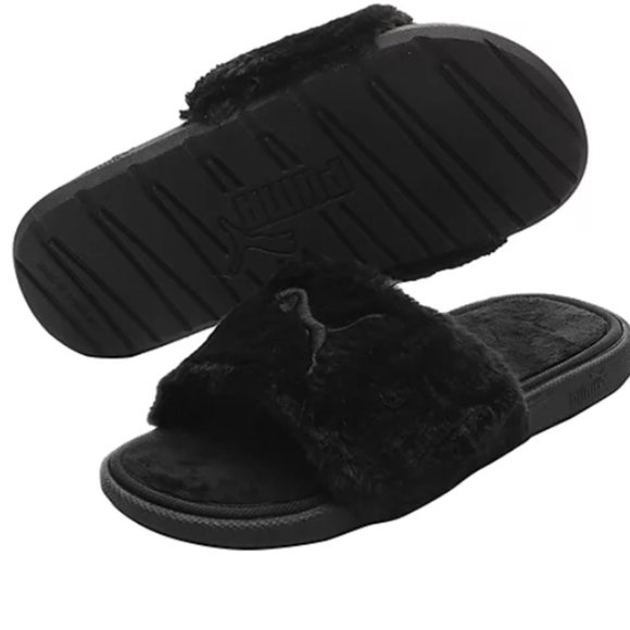 Puma | Shoes | Puma Little Big Girls Cool Cat Fluffy Slide Sandals ...